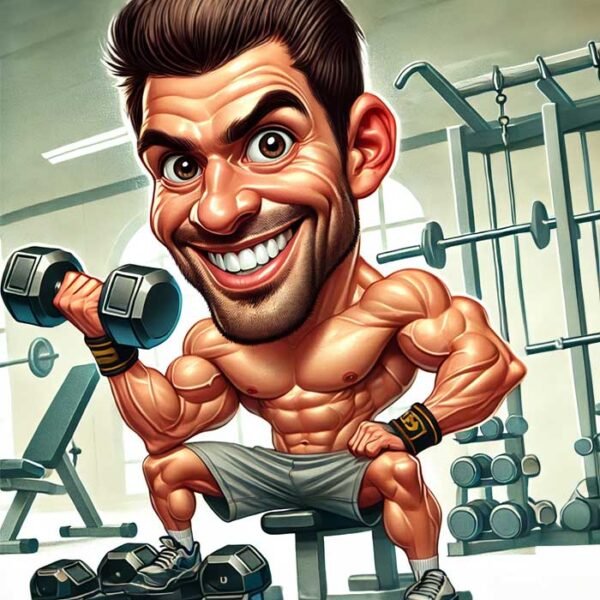 Bodybuilder Caricature - Custom Caricature Gift for Gym Lover