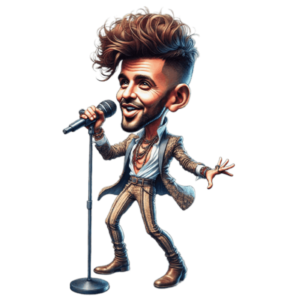 Personalized Singer Caricature - 100% Custom Gift for Singers